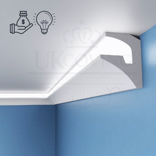 Polystyrene coving for led lights