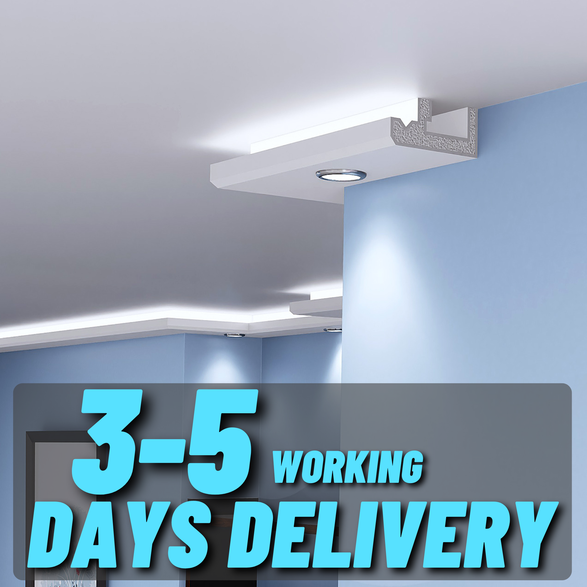 Plaster Coated Coving for LED LU4HB 130mm x 60mm