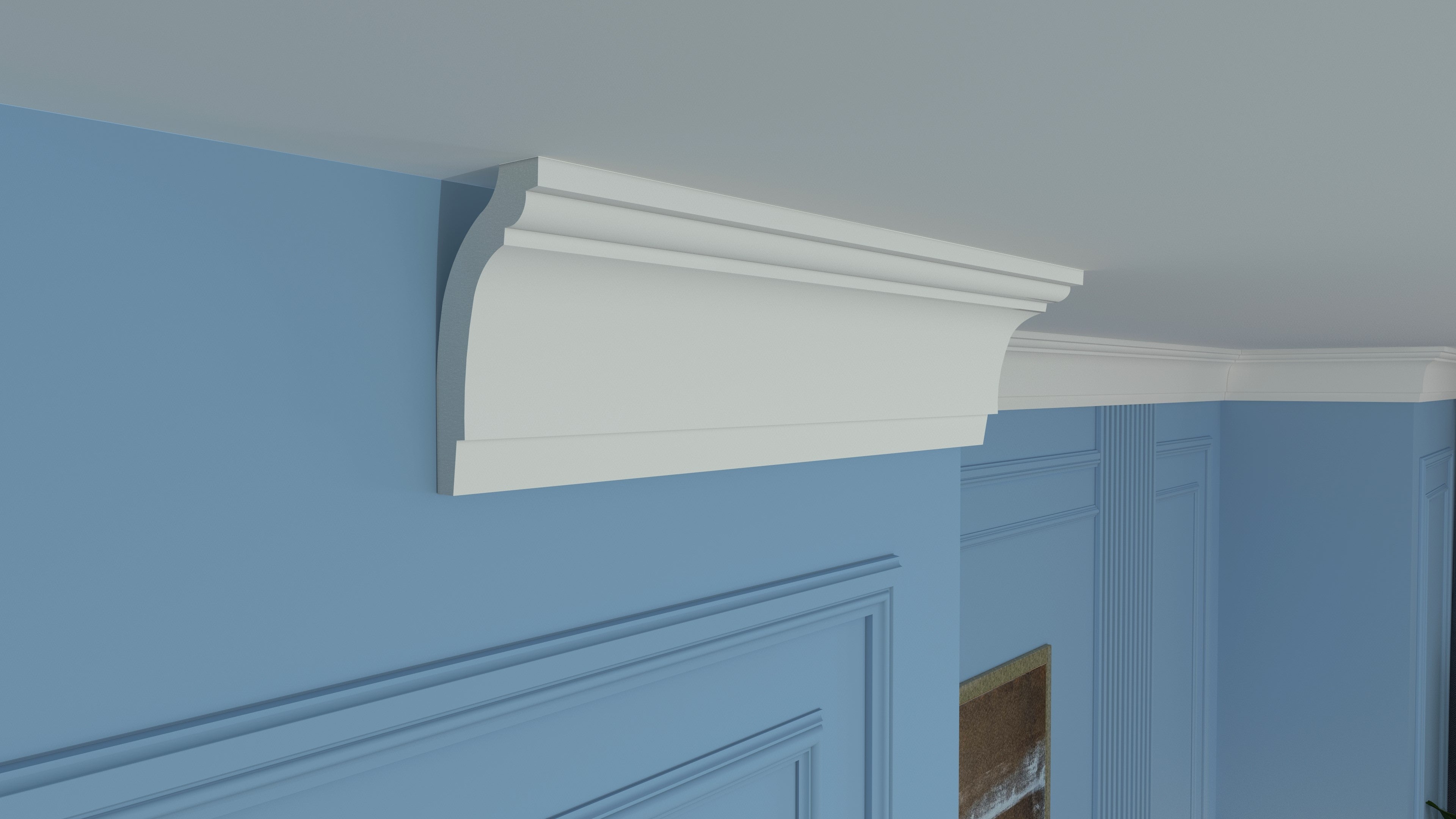 Polystyrene Coving for Wall Ceiling LKS-119 120mm x 60 mm Lightweight
