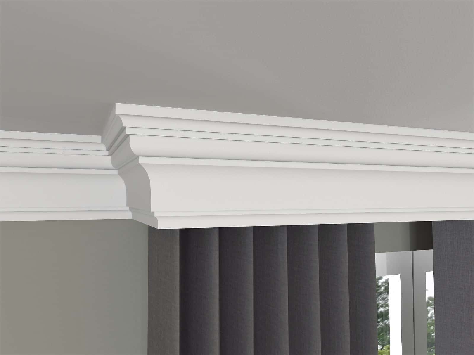 Polystyrene Curtain Coving for LED LK-113 120mm x 60mm Lightweight XPS